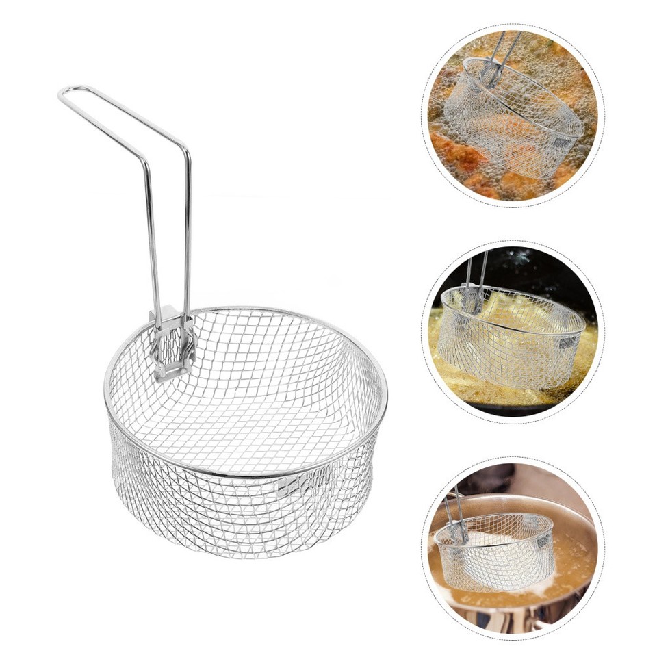 2 Pcs Stainless Steel Filter Basket Wire Mesh Cooking Food Serving ...