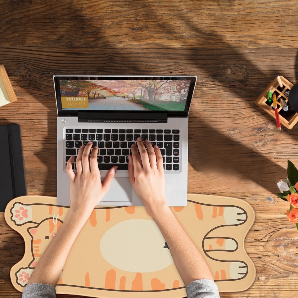 Cartoon Mouse Pad Long Keyboard Desk Pad Non-Slip Mouse Mat Laptop Desk ...