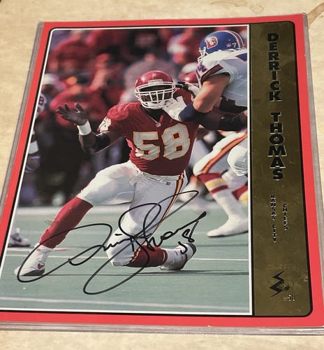 AUTHENTIC DERRICK THOMAS KANSAS CITY CHIEFS SIGNED IP AUTOGRAPHED PHOTO ...