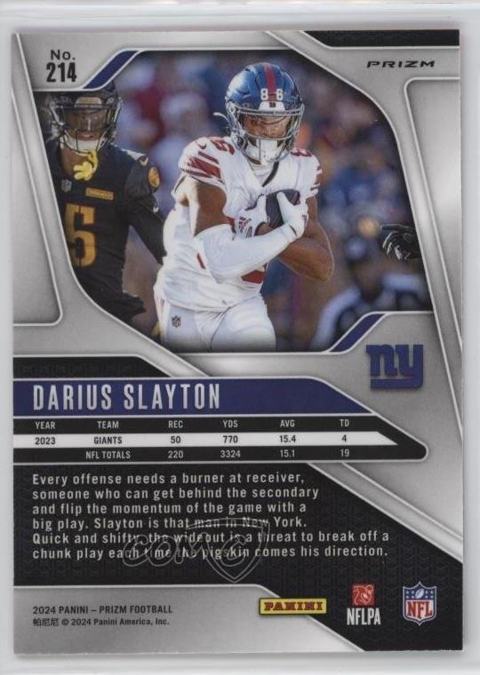 2024 Panini Prizm Disco Prizm Darius Slayton #214 | eBay