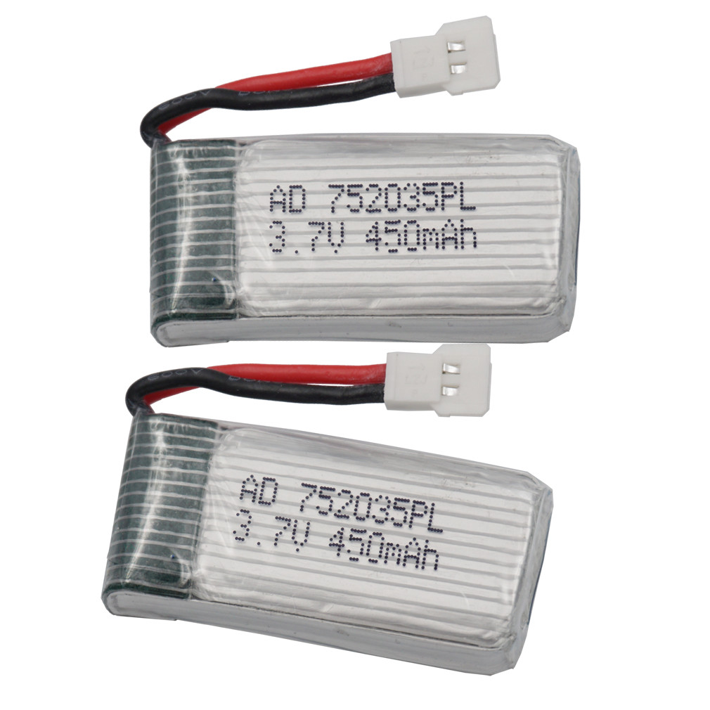 2pc 3.7V 450mAh 25C Li-po Battery 752035 For Syma X5C-1 X5SW Drone RC ...