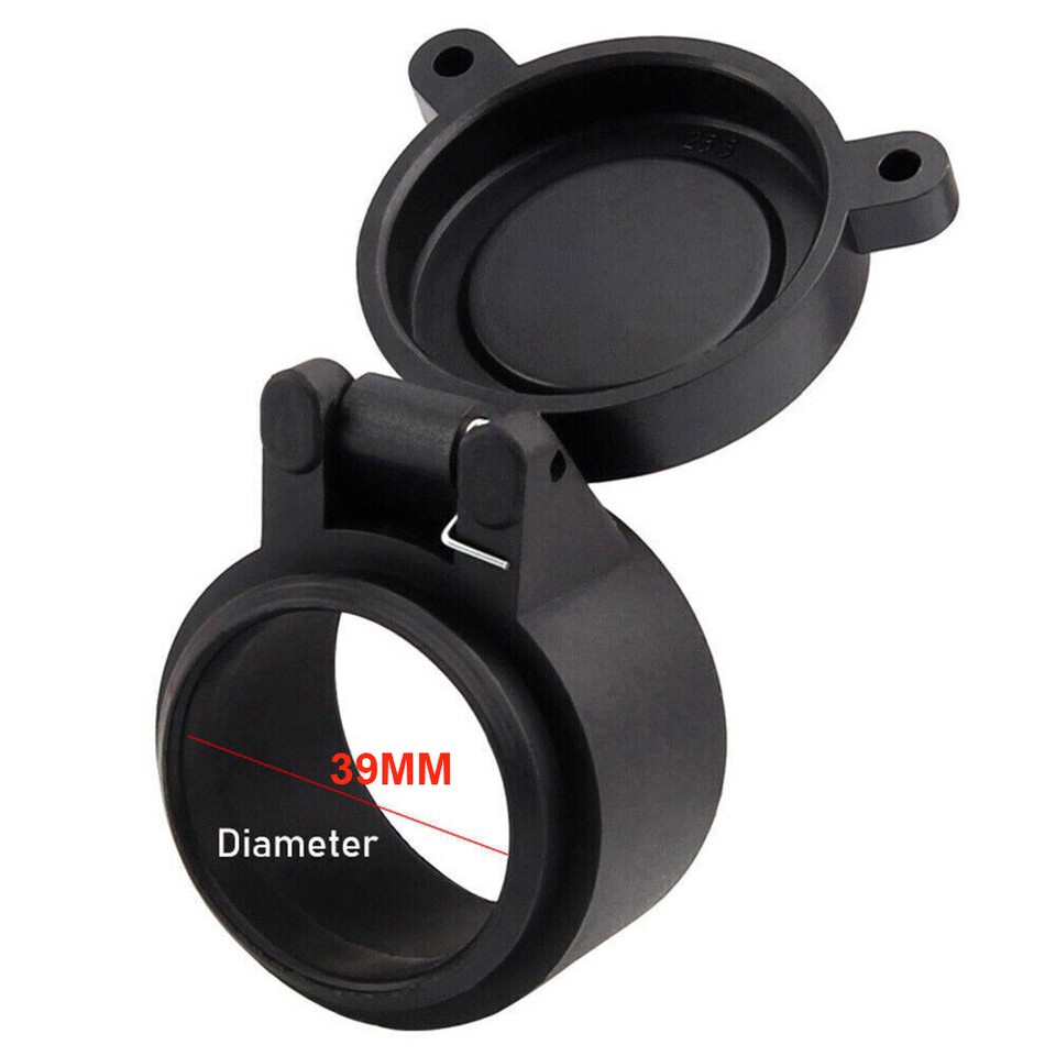 2x Flip Up Scope Covers Rifle Scope Protect Objective Cap Lens Cover ...