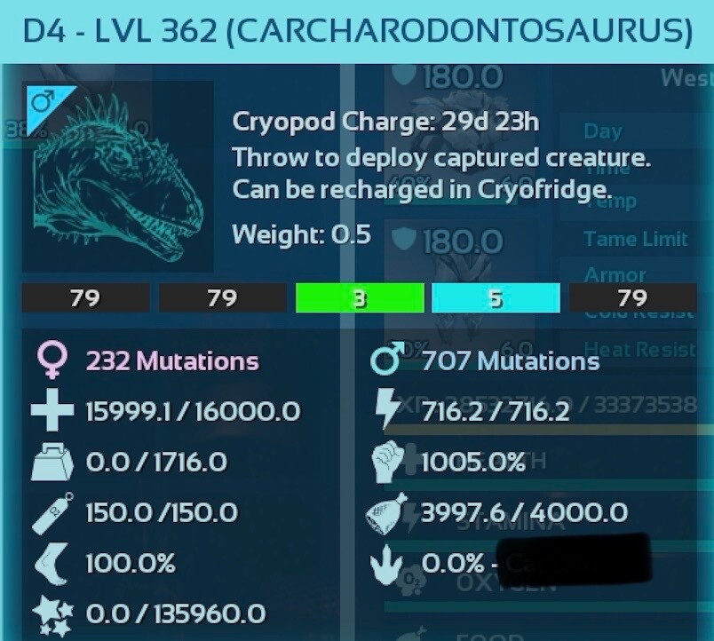 1005 Melee Carcha Male Ark Survival Ascended PVE ASA Carcharo | eBay