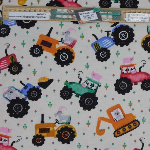 Patchwork Sewing Fabric Flannelette Tractors Allover 50x55cm FQ | eBay