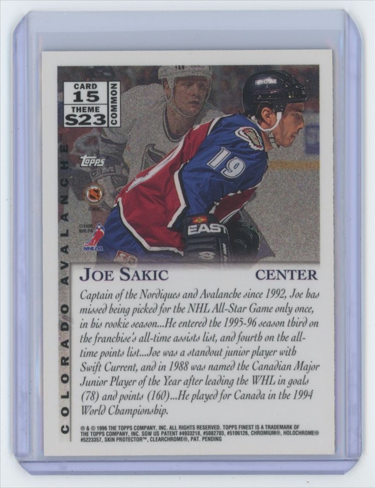 1996-97 Finest Joe Sakic Hockey Cards #15 | eBay