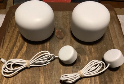 Pair Of Google Nest WiFi 2nd Gen H2D Mesh router with additional access ...