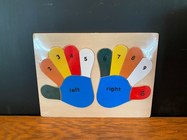 Teach Kids How to Count Puzzle Wooden Jigsaw Number Fingers Hands Toy ...