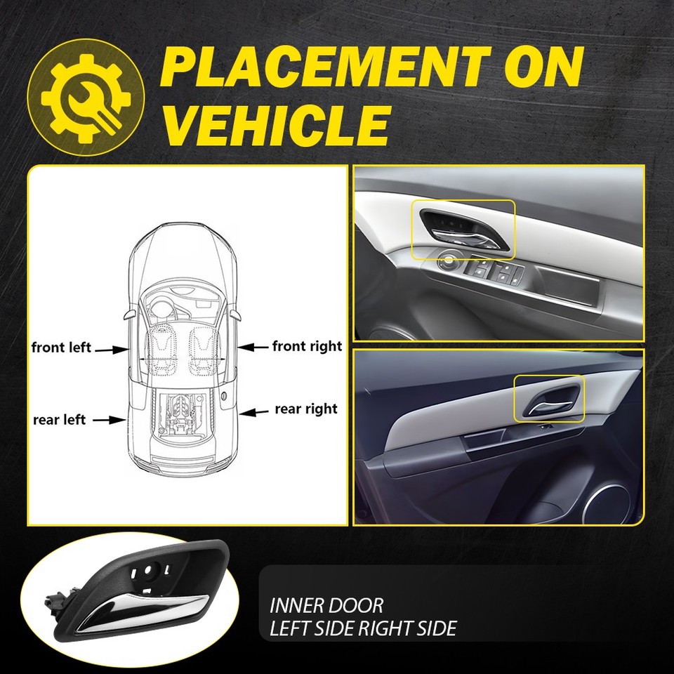 4x FRONT Left+Right SIDE INTERIOR DOOR HANDLE 26856 Fit 2012-16 ...