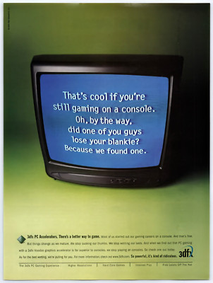 Vintage Print Ad 1999 3Dfx Voodoo PC vs Console Original Promo Poster ...