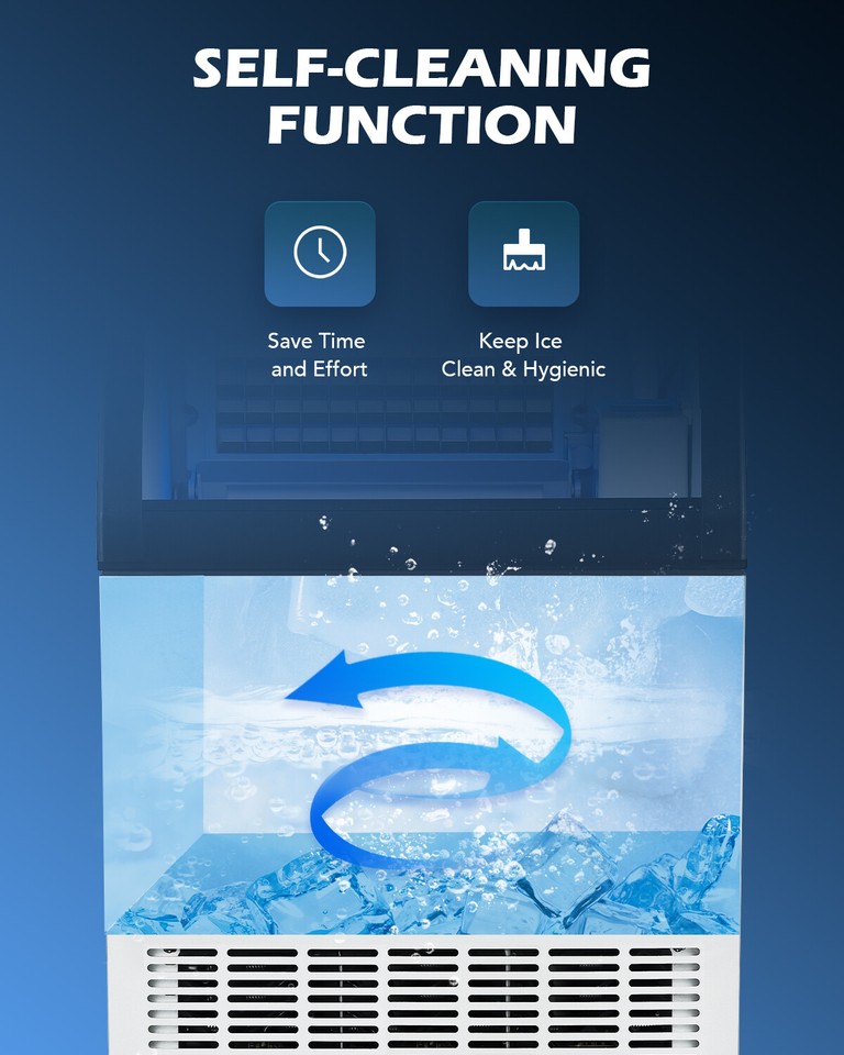 WILPREP Commercial Ice Maker 126PCS Ice Cube Machine 265lb/24h 55lb ...