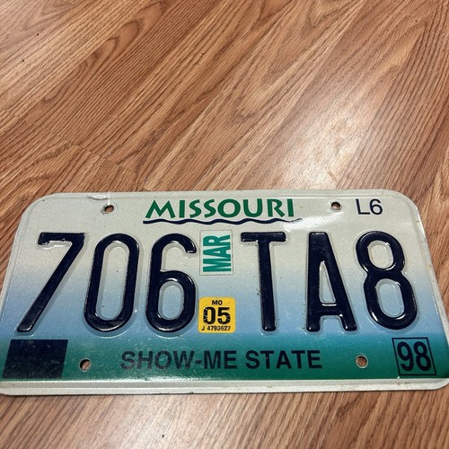 Vintage 1998 Missouri License Plate 706 TA8 Show-Me State Blue Green | eBay