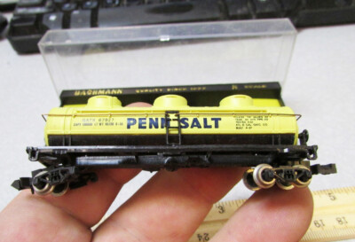 Bachmann N gauge scale model train Penn Salt tanker Car w/ original ...