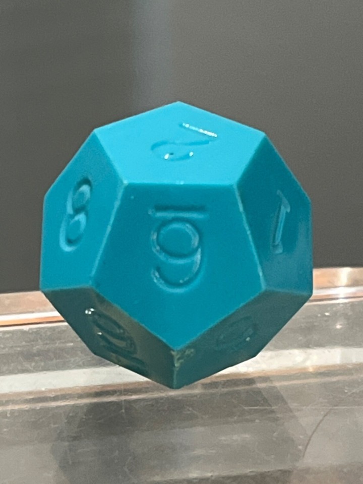 Vintage Gamescience blue-green uninked d12 rpg ad&d dice 120723@ | eBay