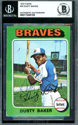 Dusty Baker Beckett BAS Signed 1975 Topps Autograph | eBay