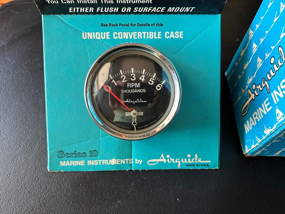 NOS Airguide 10 Model 1023 Mercury Outboard Marine Tach 6,000 ...