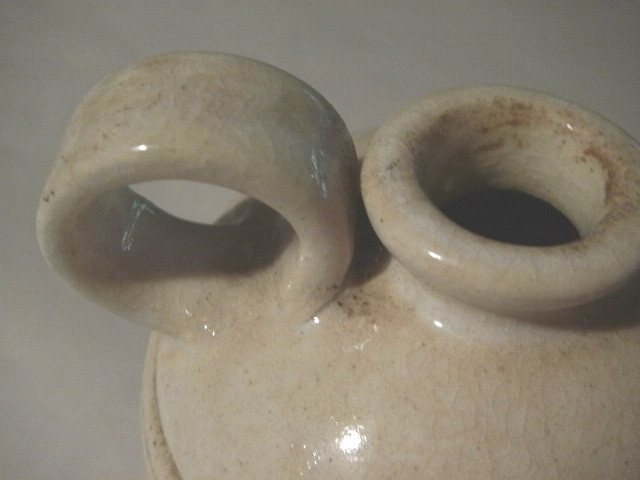 LIVERMORE CALIFORIA ANTIQUE RABOLI 4" WINE JUG BANDED BREATHER HOLE ...