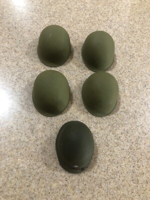 Toy Combat Mini Helmets Dark Green with Straps Lot of 5 | eBay