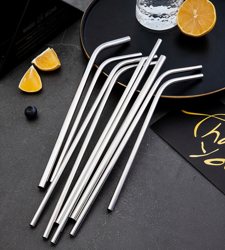 Premium Stainless Steel Reusable Metal Straw, inc Extra Wide Long, 7 ...