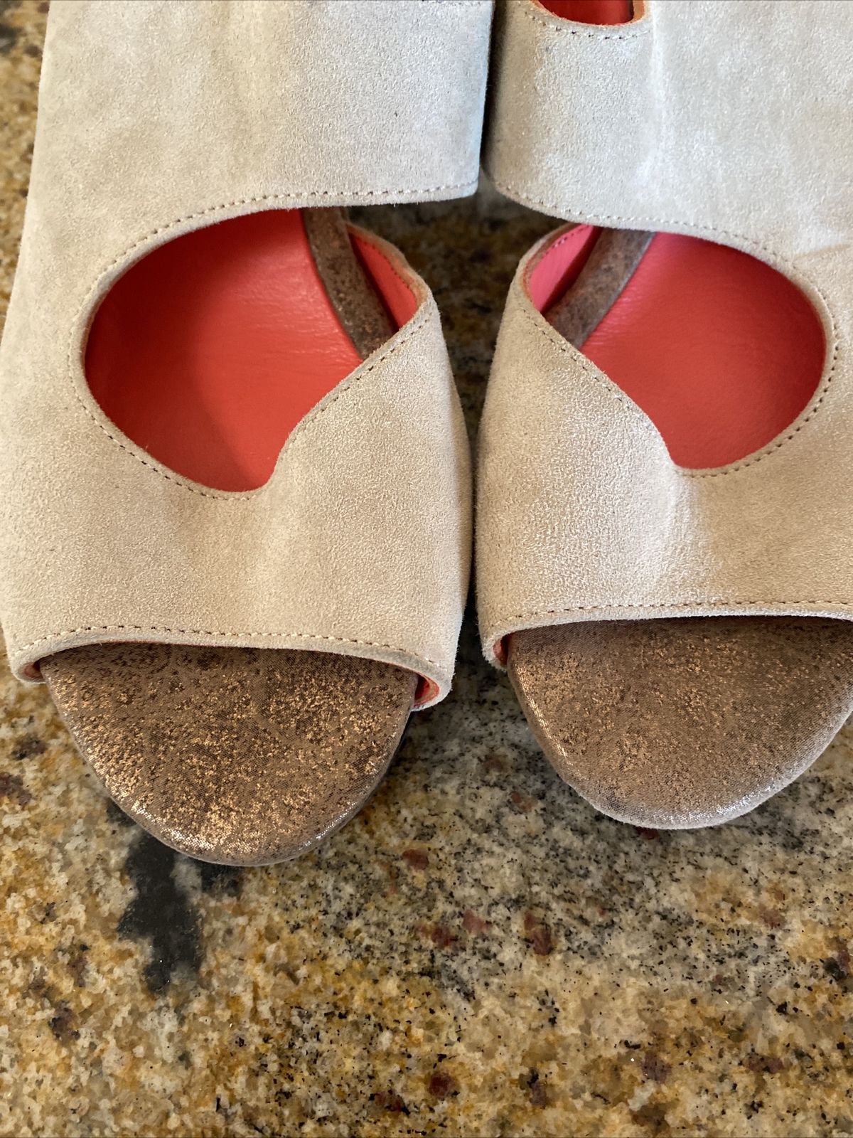 Pos Ole Rouge Sandals Heels Size 37 Nude Leather Sli… - Gem