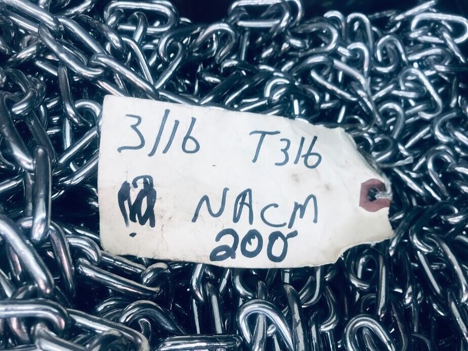 3/16" OMH 316 Stainless Steel NACM200 Chain (per foot) | eBay