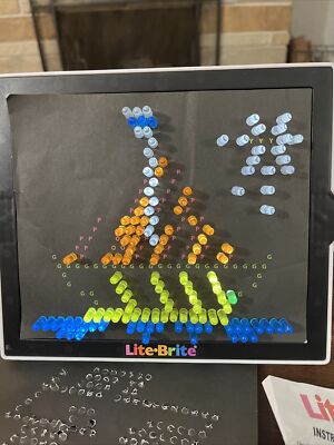 LITE-BRITE Magic Screen Set 200+ Pegs & 6 Templates Light Bright -OPEN ...