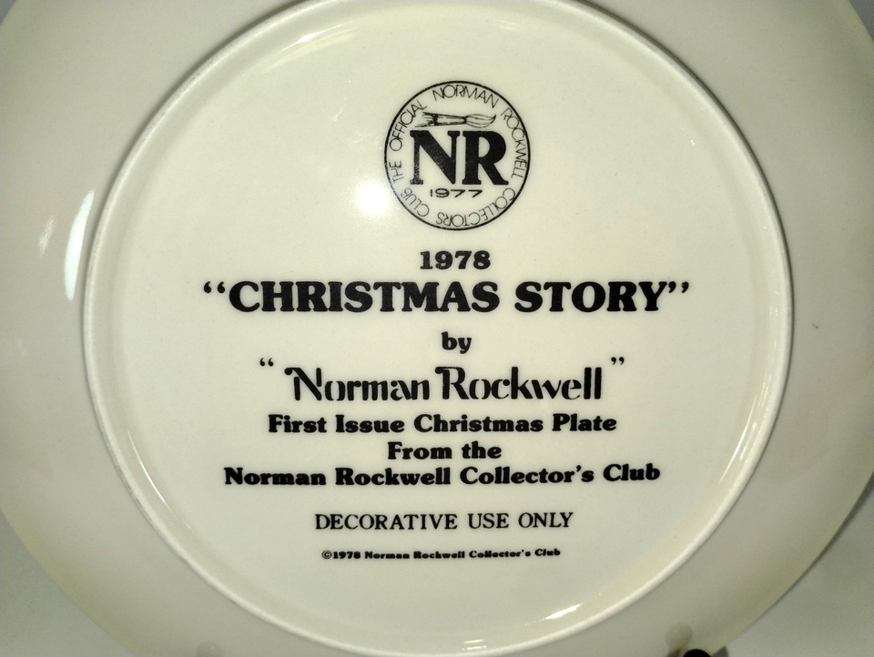 Norman Rockwell 1978 "Christmas Story" Decorative Plate 8.5" Diameter ...
