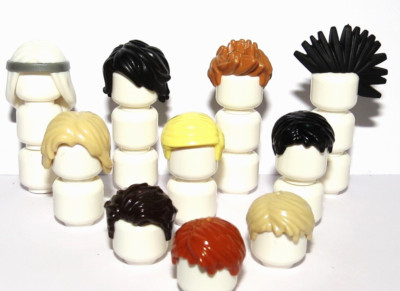 Lego 10 Hair Wig For Boy Man Minifigure Mohican Black Brown Ginger ...