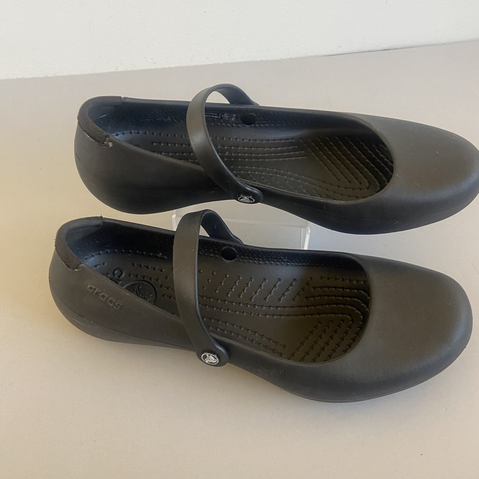 Crocs Alice Womens Shoes Size 9 Black Round Toe Slip On Mary Jane Work ...