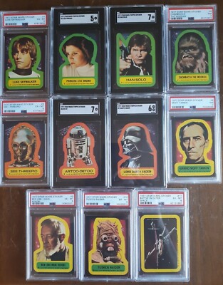 1977 Topps Star Wars Ser 1 Stickers Complete Set (11) Graded PSA SGC ...