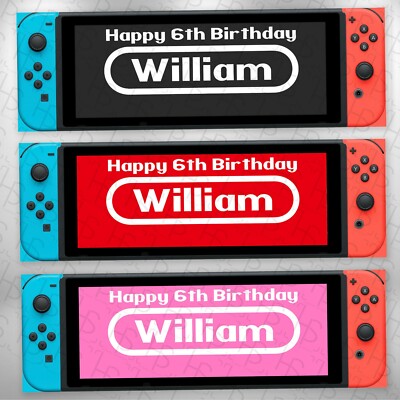 Nintendo Switch Screen Personalised Banner 160GSM Party Birthday Game ...