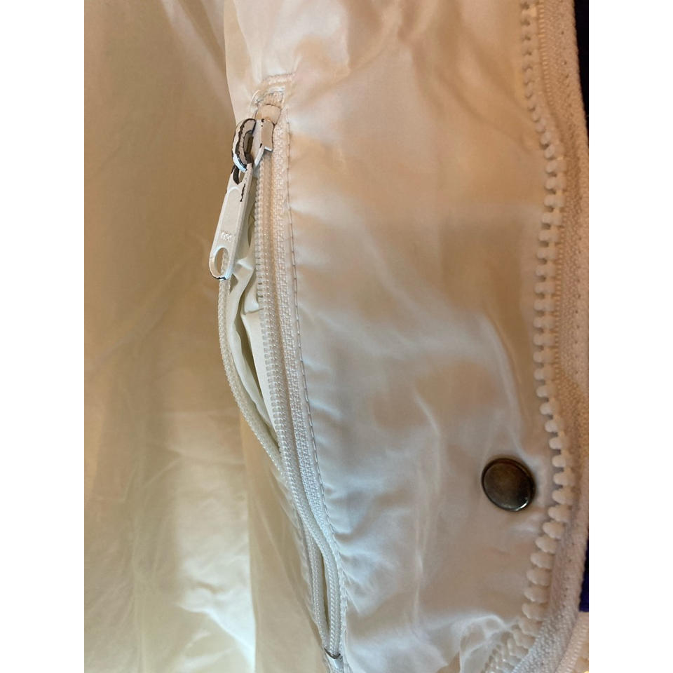 Columbia Womens M Powder Keg Ski Jacket Ivory Teal Full Zip Pockets ...