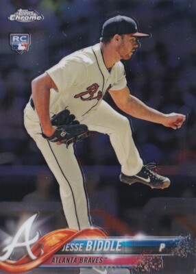 2018 Topps Chrome Update JESSE BIDDLE HMT10 Base Atlanta Braves Rookie ...