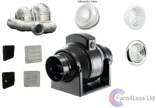 MF100 Bathroom Shower InLine Fan Extractor Std or Timer / With or ...