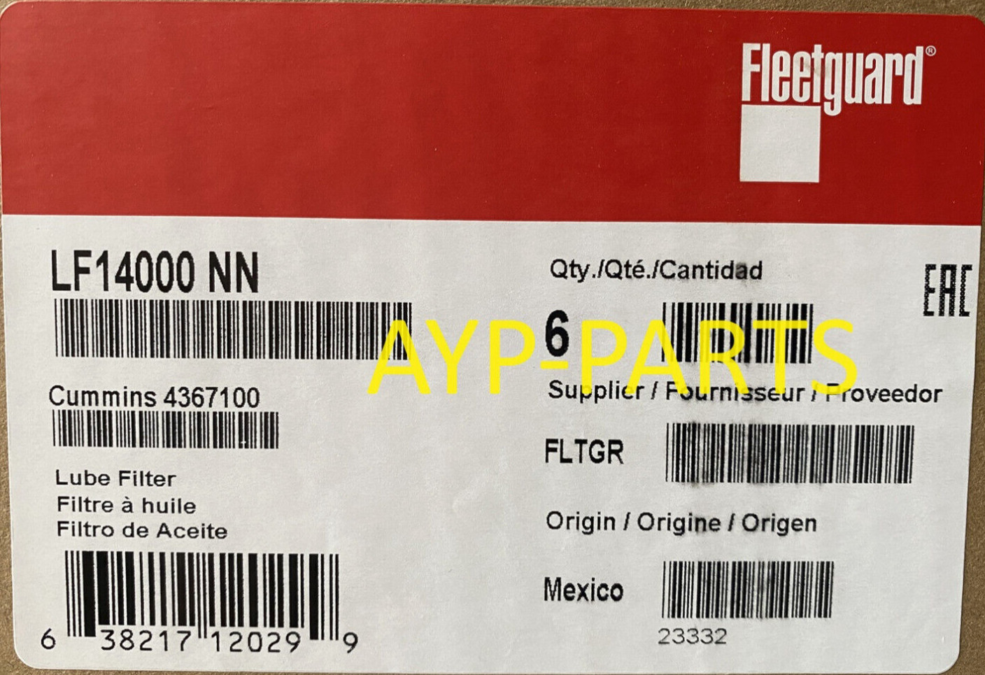 CUMMINS 4331005 - cross reference oil filters | oilfilter ...