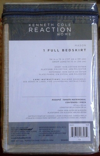 Kenneth Cole Reaction Home Mason Multi 15" Drop Gray Khaki/Tan Full ...