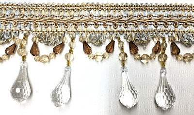 (Sold by The Yard) 4” Tear Drop Beaded Trim Fringe Gimp Top | eBay