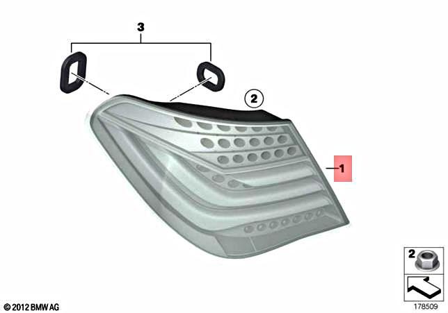 Genuine BMW Outer Tail Light Rear Lamp Left Hybrid 7L F01 F02 ...