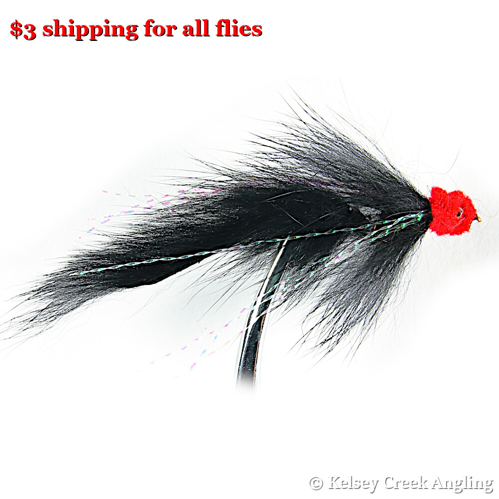 6-Pack Articulated Bunny Leech Black, Streamer, Wet Fly | eBay