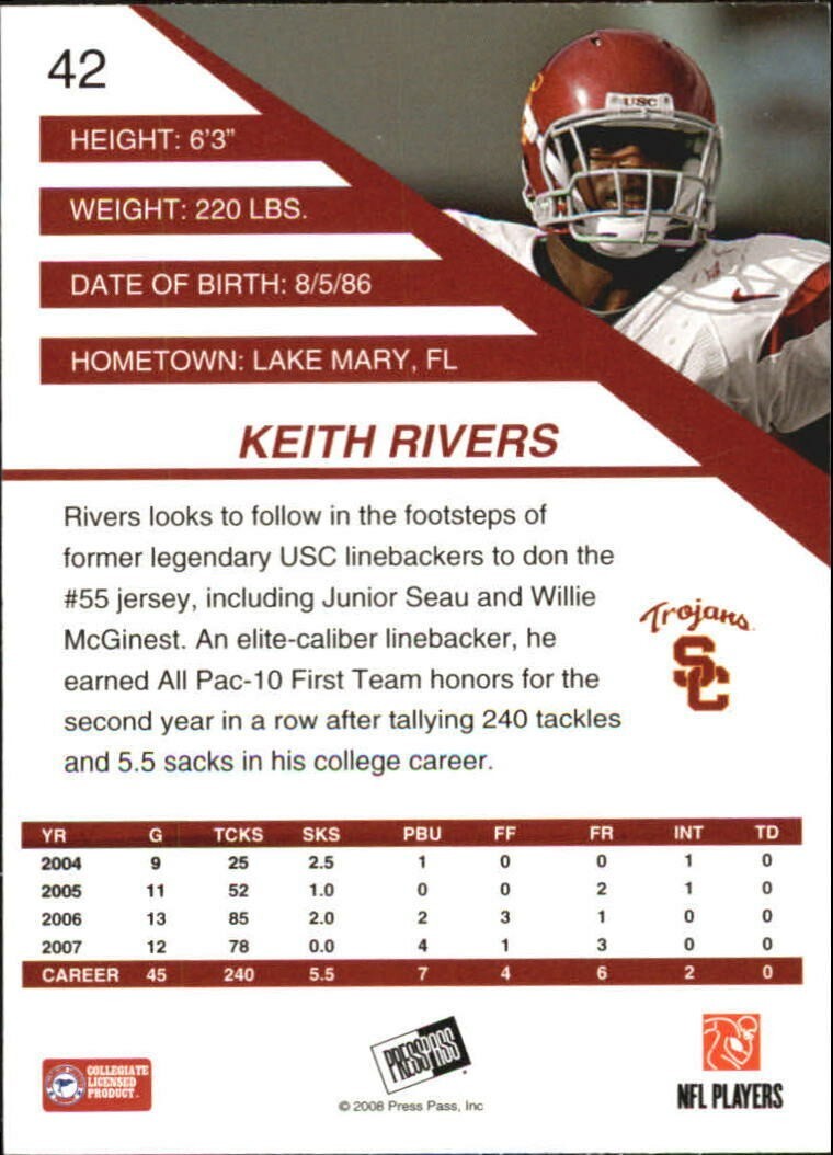 2008 Press Pass SE #42 Keith Rivers | eBay