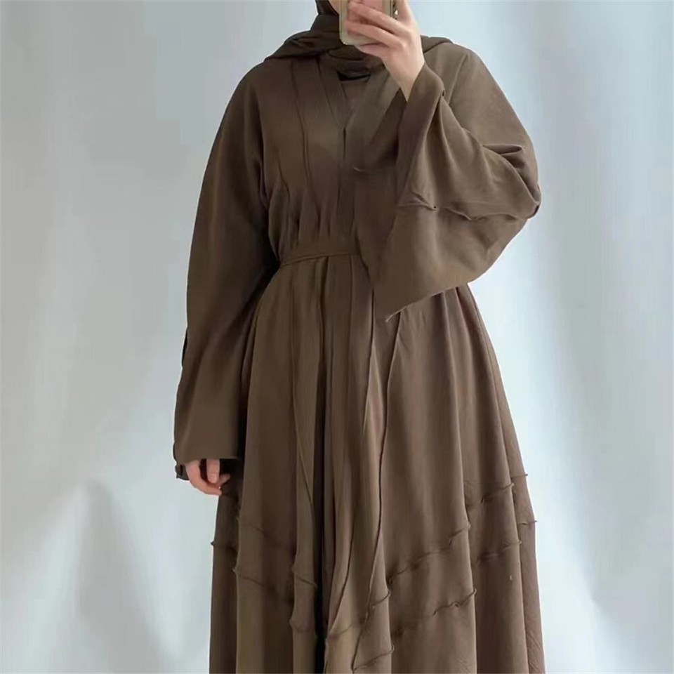 Kimono Open Abaya Muslim Women Maxi Dress Islamic Robe Kaftan Dubai ...