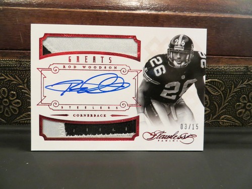 Panini Flawless Ruby Autograph Jersey Steelers Auto Rod Woodson 03/15 ...