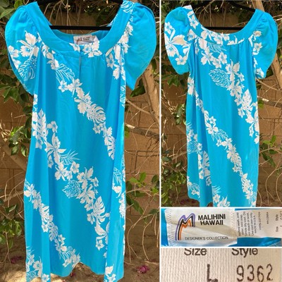 Vintage Malihini Hawaii Muumuu Dress Mumu Cotton Floral Tiki Aloha ...