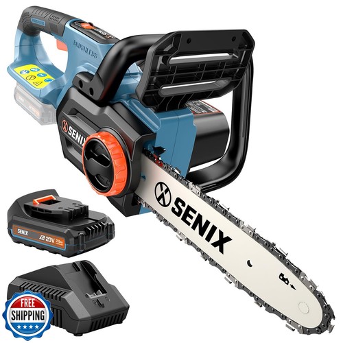 SENIX 20V 10" Electric Chainsaw, Cordless Battery Powered Chainsaw ...