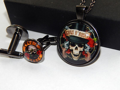 Guns N Roses cufflinks jewelry logo necklace pendant keychain Punk Rock ...