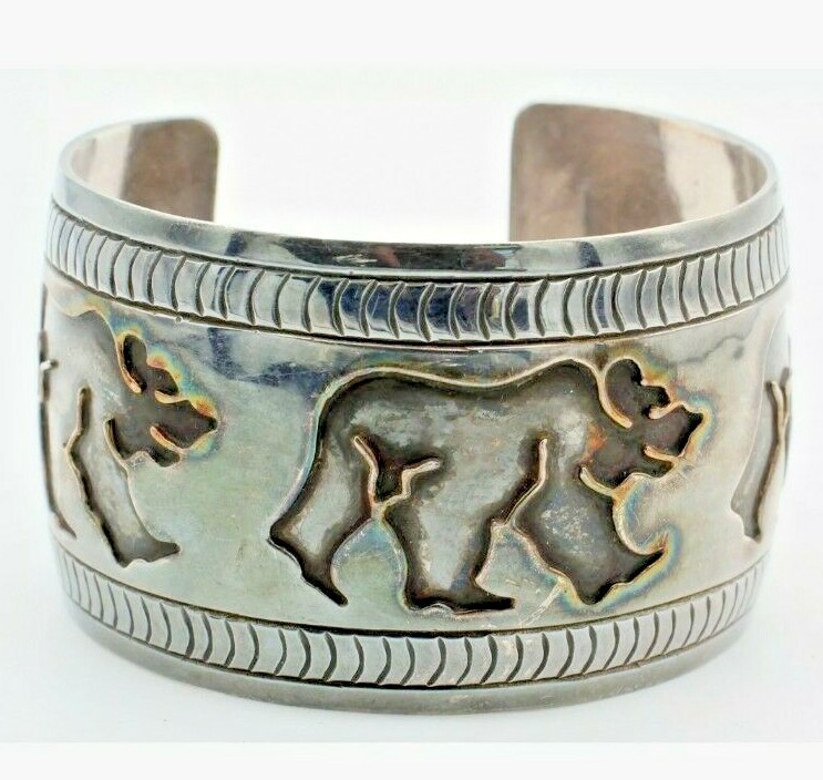 ROSCO SCOTT NAVAJO STERLING SILVER CUFF BRACELET - Gem
