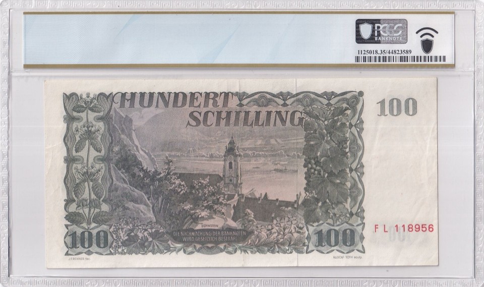 1954, Austria. Certified 100 Schilling Bank Note (P-133a) PCGS Choice ...