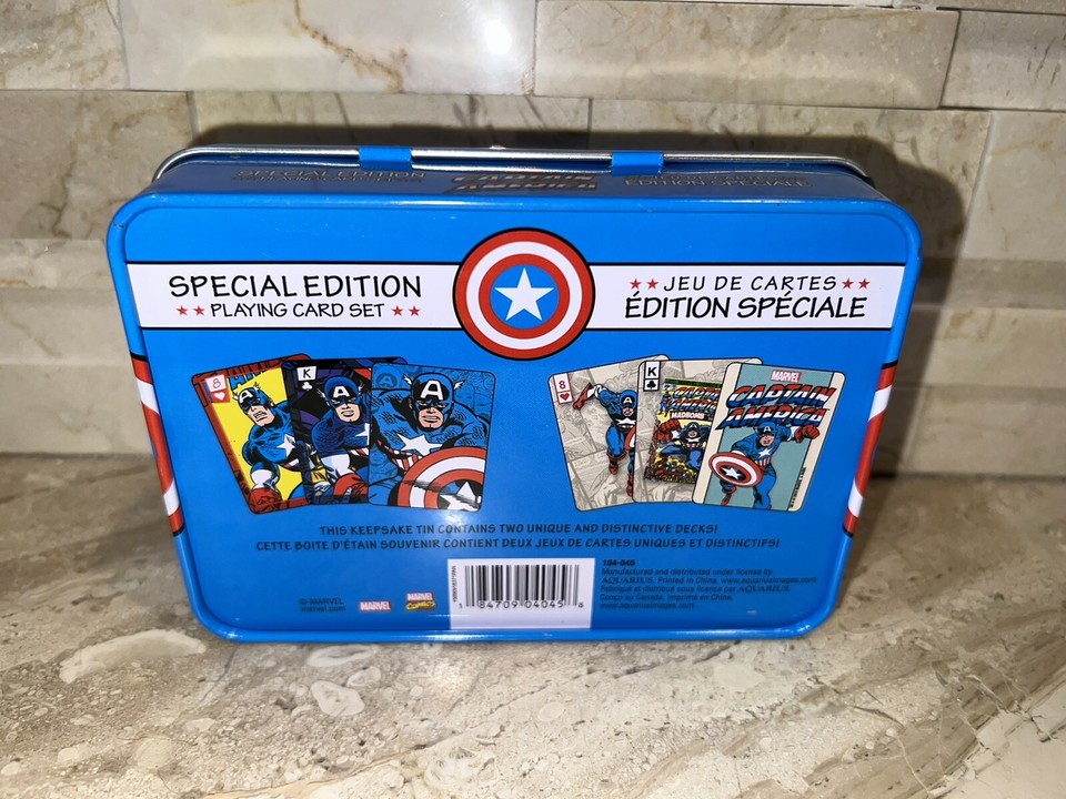 Captain America Playing Cards Set Marvel Comics Special Edition Metal ...