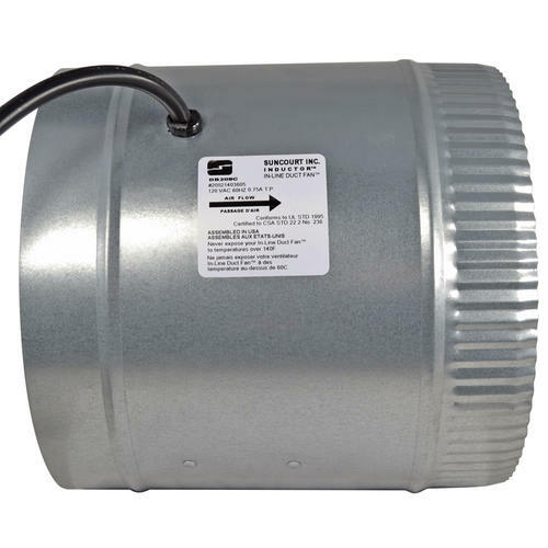 8" 210 CFM Corded In Line Duct Fan Inductor Heating Cooling Forced Air ...
