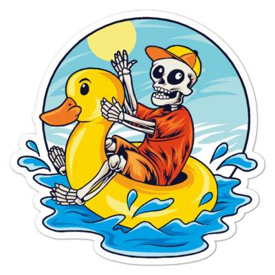 Skeleton Duck Float, Vinyl Decal Sticker, Indoor Outdoor, 3 Sizes ...
