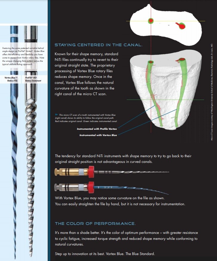 Dentsply Tulsa Dental Vortex Blue 21, 25, 30mm all Taper rotary files 6 ...